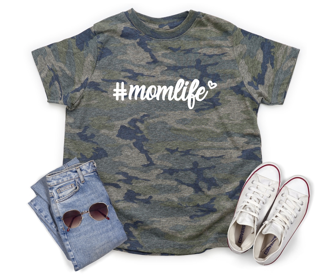 Mom Life Women's Camo T-shirt Solid Vinyl #momlife Inspirational Mama ...