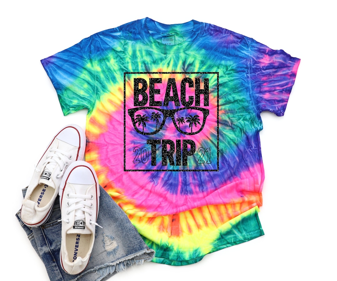 Beach Trip Tie Dye Shirt Summer Vacation Beach Girl Shirt Galaxy Bright ...
