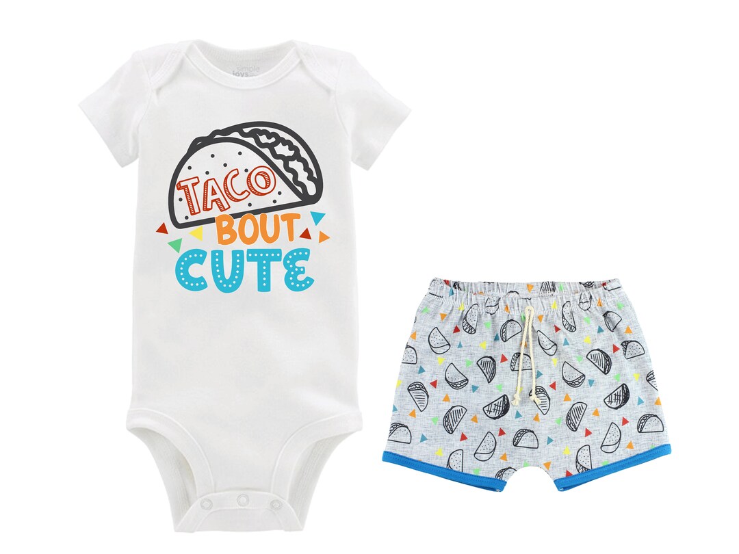 Taco Bout Cute Boy Outfit Baby Bodysuit Mom Loves Me Taco Fiesta Nachos ...