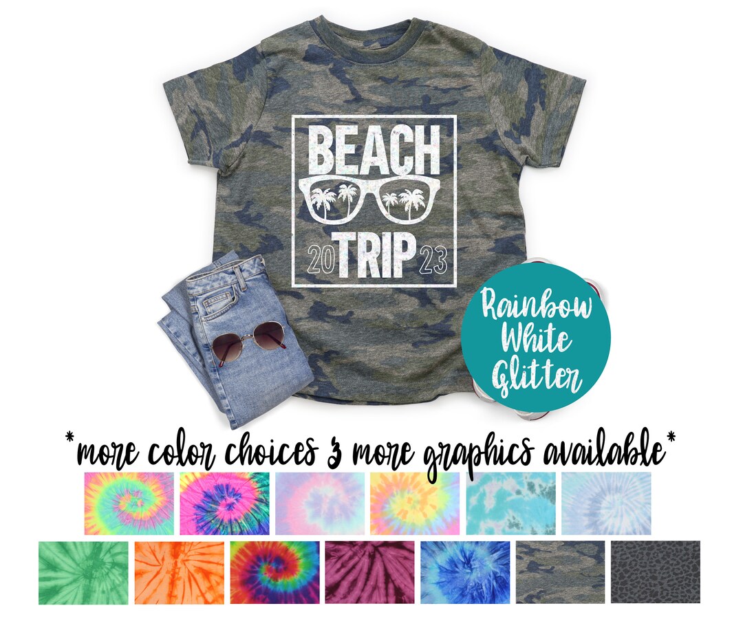 Beach Trip Tie Dye Shirt Summer Vacation Beach Girl Shirt White Rainbow ...