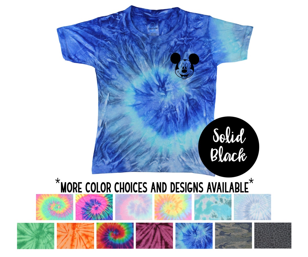 Mickey Tie Dye Vacation Black Mouse Shirt Solid Black Vinyl Toddler ...
