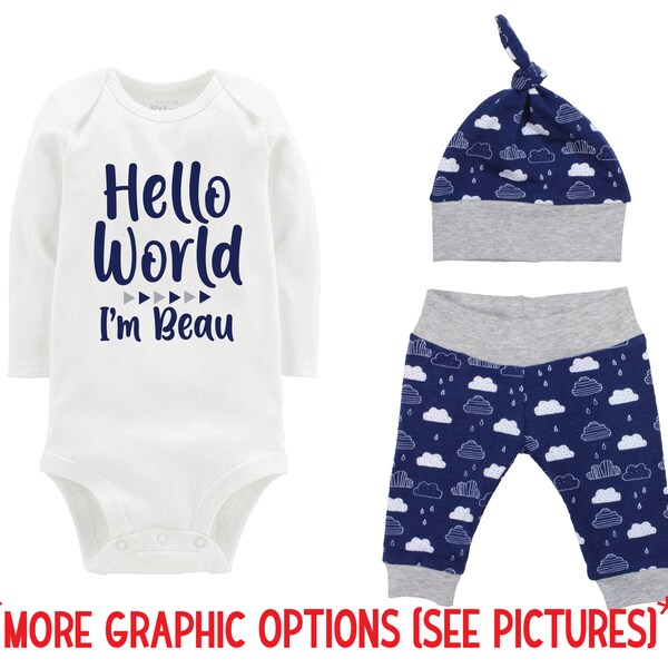 Hello World Newborn Outfit Girl - Etsy