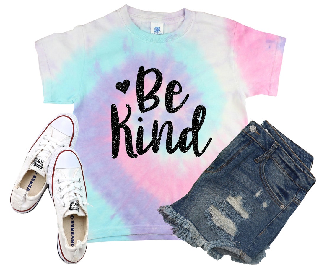 Be Kind Girl Minty Neon Pastel Tie Dye Shirt Galaxy Bright Black ...