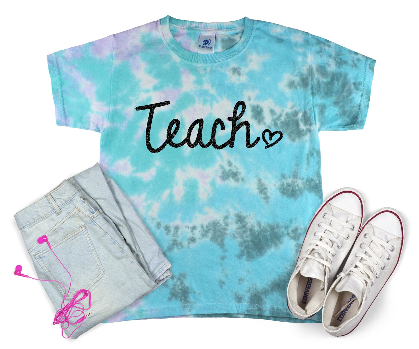 Teach Teacher Tie Dye Neon Tie Dye Shirt Galaxy Bright Black | Etsy