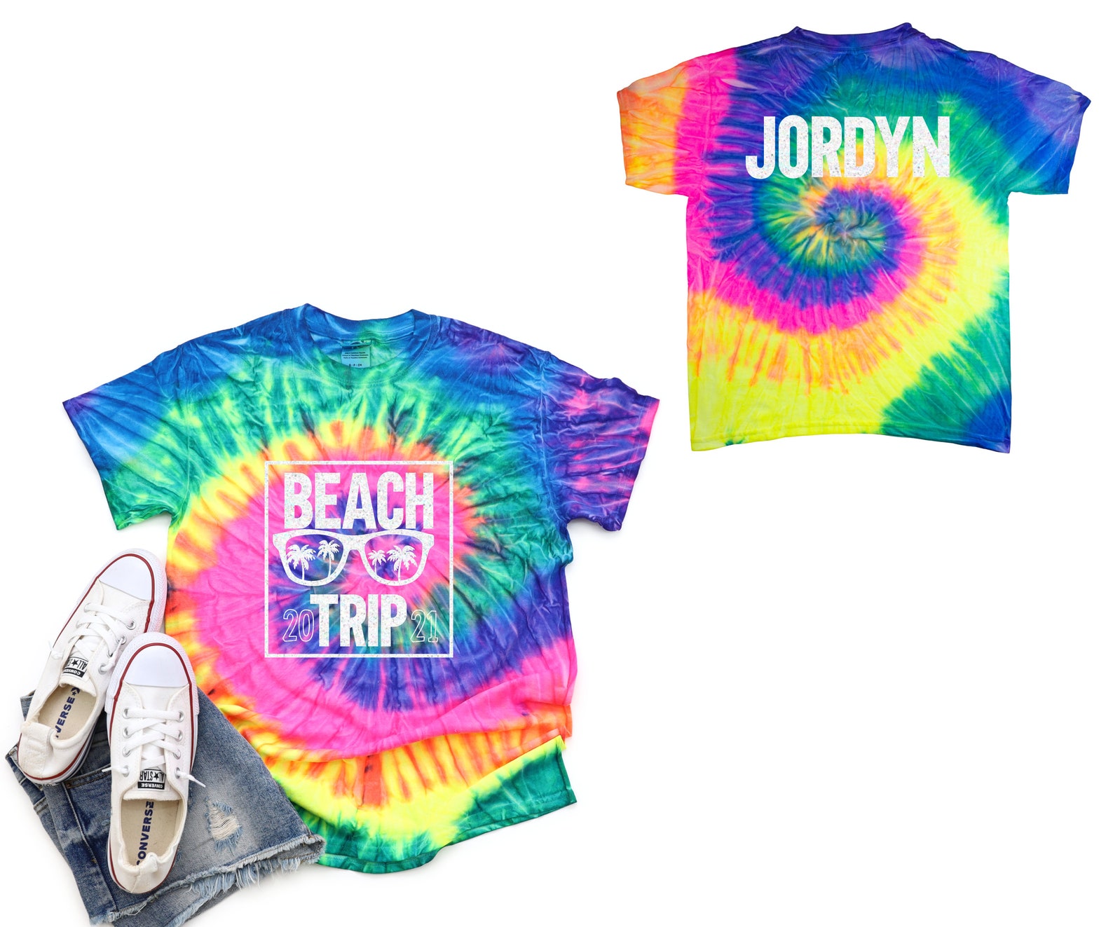 Beach Trip Tie Dye Shirt Personalized Summer Family Vacation | Etsy