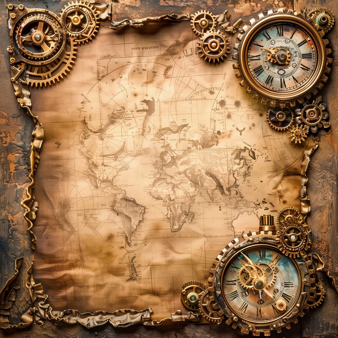 Steampunk Vibes | Steampunk Backgrounds | Digital Scrapbooking Paper ...