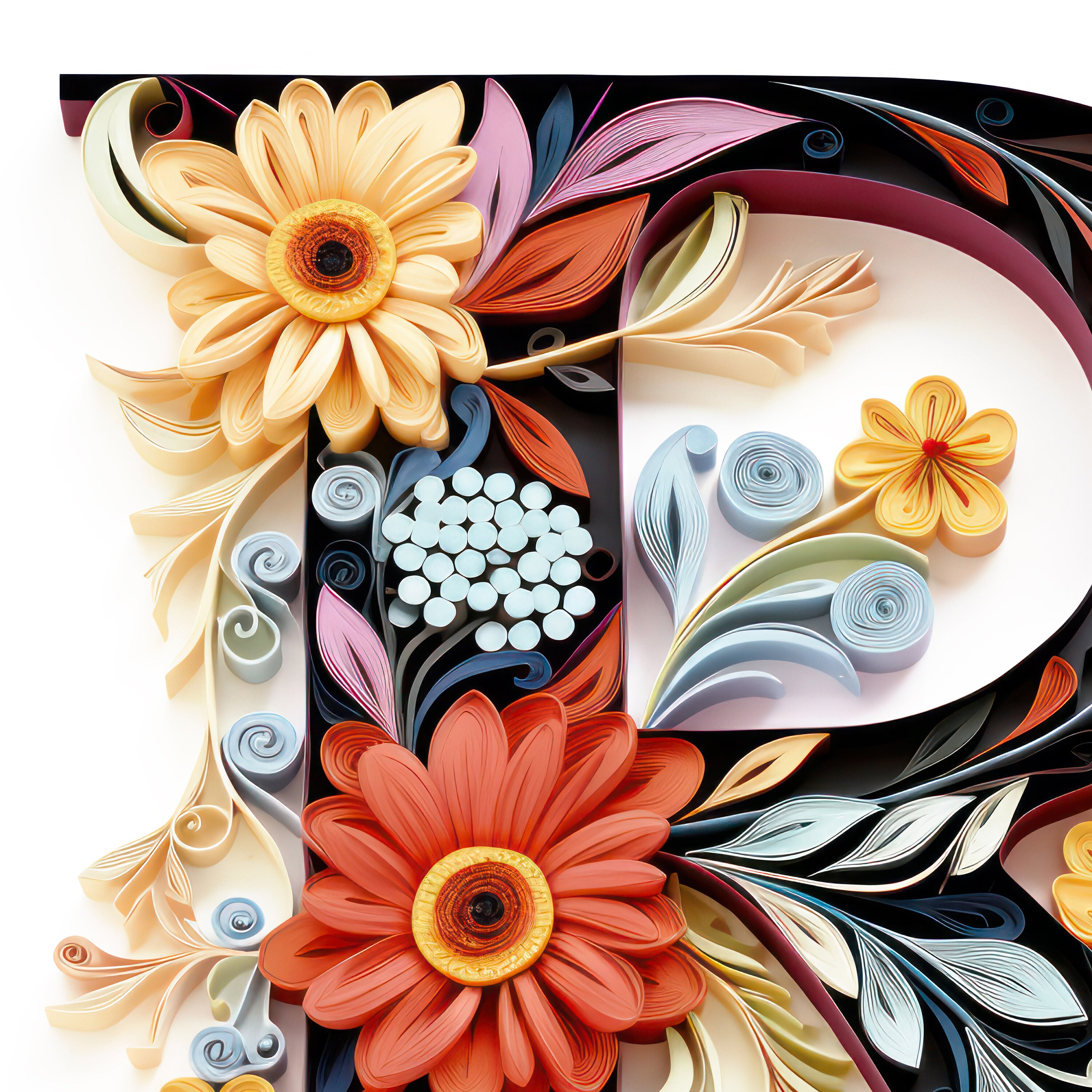 The Letter of Your Name Like a Papercraft Quilling | Colorful Alphabet ...