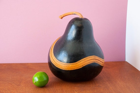 Large Pear Shaped Lidded Decorative Box Carved From a Dried - Etsy
