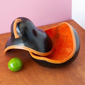 Large Pear Shaped Lidded Decorative Box Carved From a Dried Gourd ...