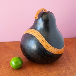 Large Pear Shaped Lidded Decorative Box Carved From a Dried Gourd ...