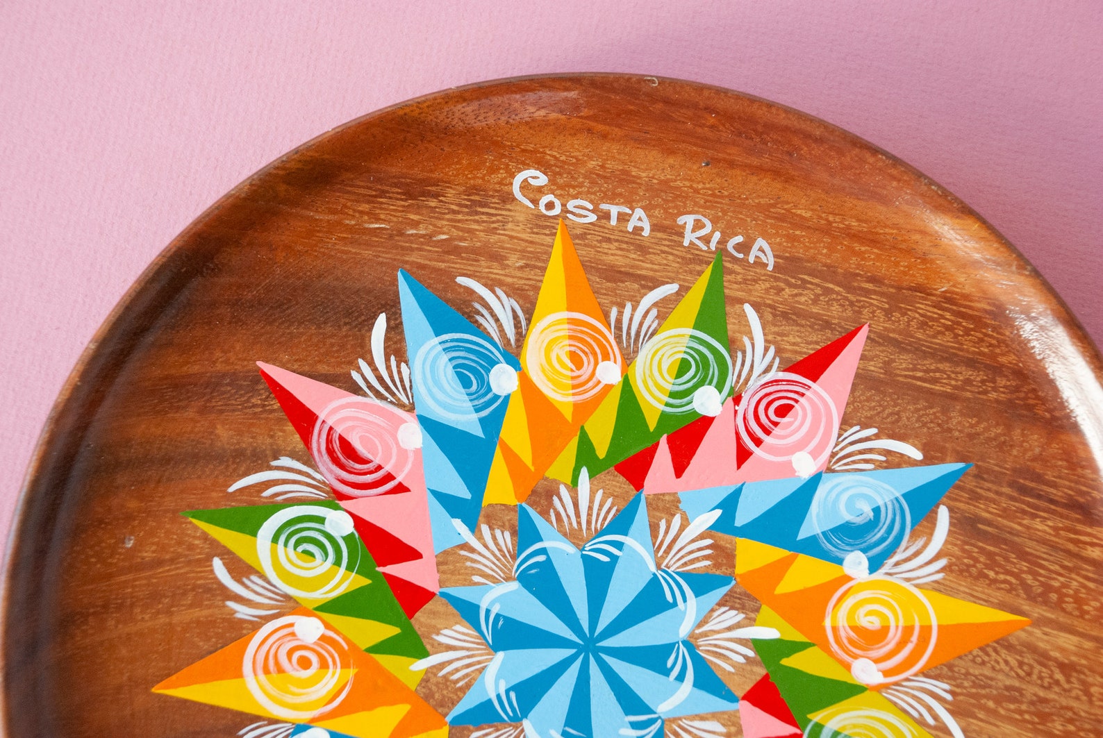 Vibrantly Hand Painted Costa Rican Souvenir Carved Wood Plate - Etsy