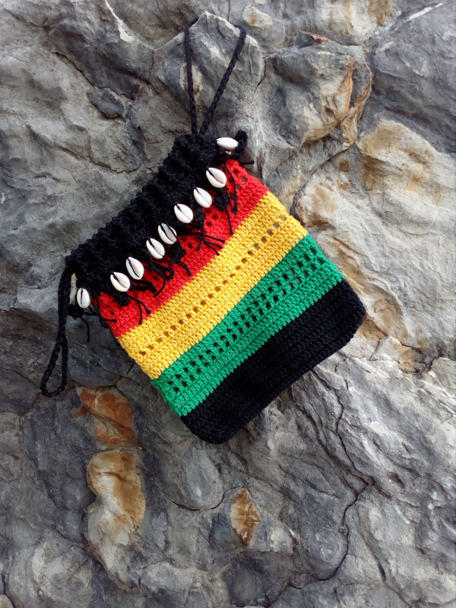 Crochet Purse Rasta crochet bag rasta Crochet tote bag Black | Etsy