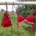 Crochet Bikini Set Red Bikini With Natural Seashells. Can Be Made in ...