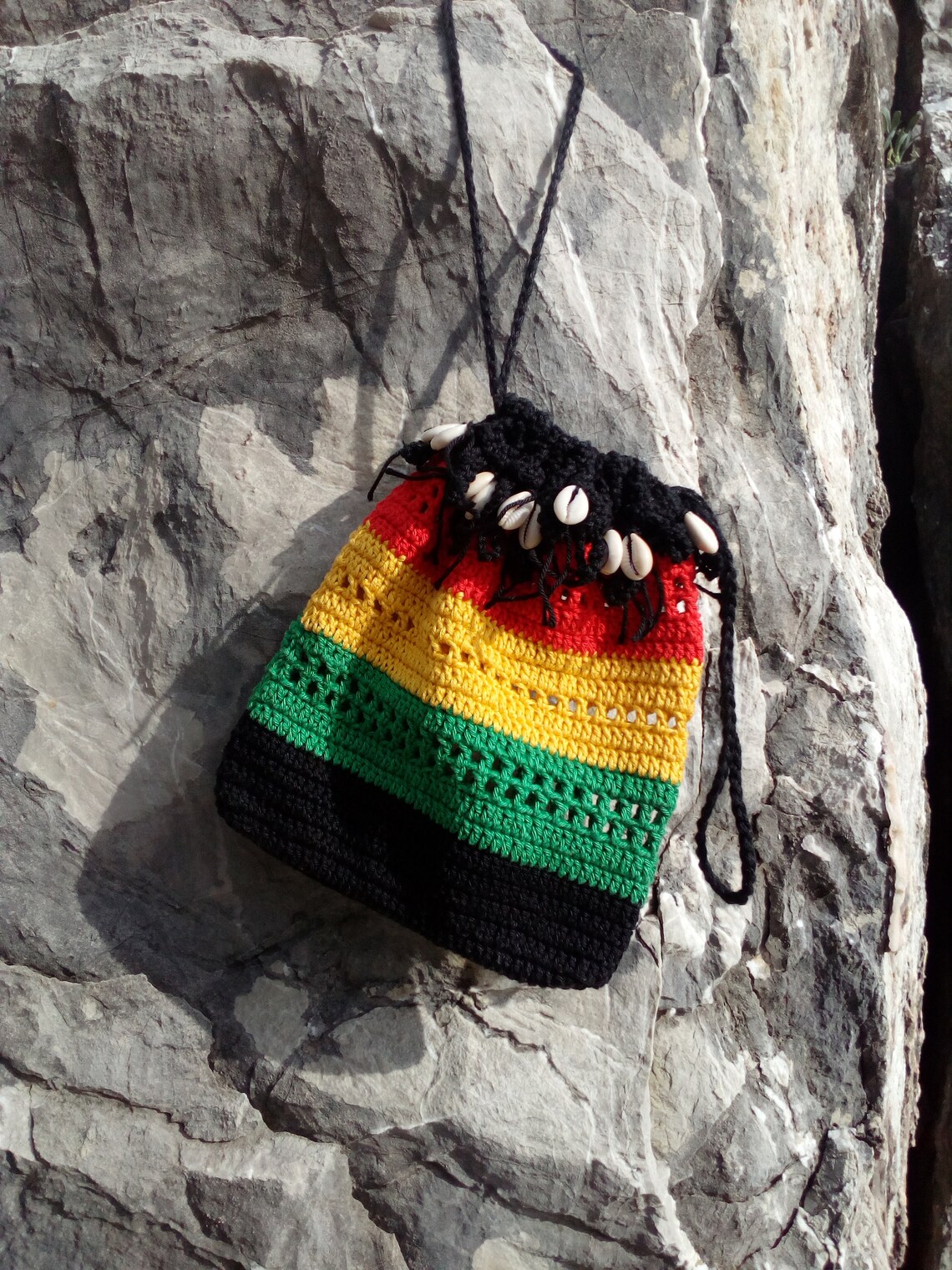 Crochet Purse Rasta Crochet Bag Rasta Crochet Tote Bag Black - Etsy