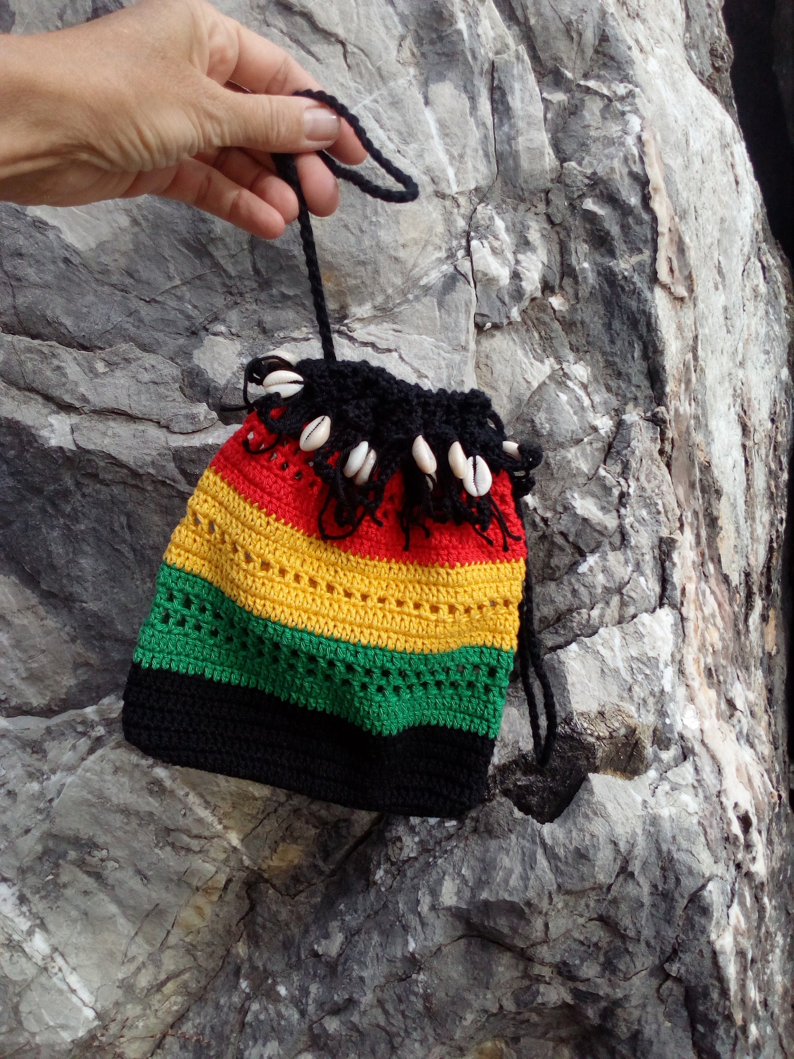Crochet Purse Rasta Crochet Bag Rasta Crochet Tote Bag Black - Etsy