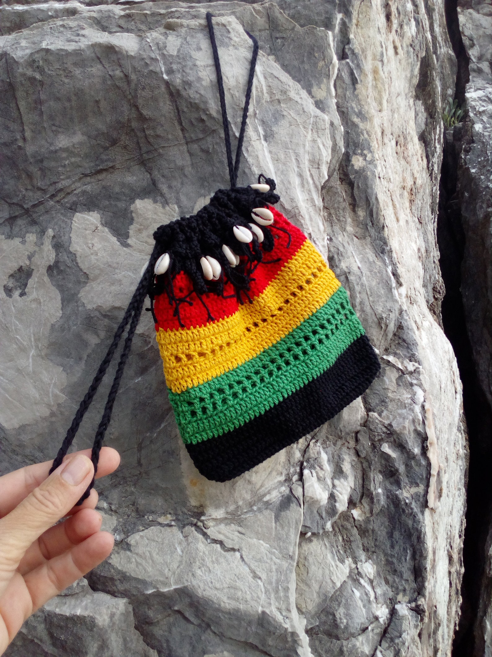 Crochet Purse Rasta Crochet Bag Rasta Crochet Tote Bag Black - Etsy