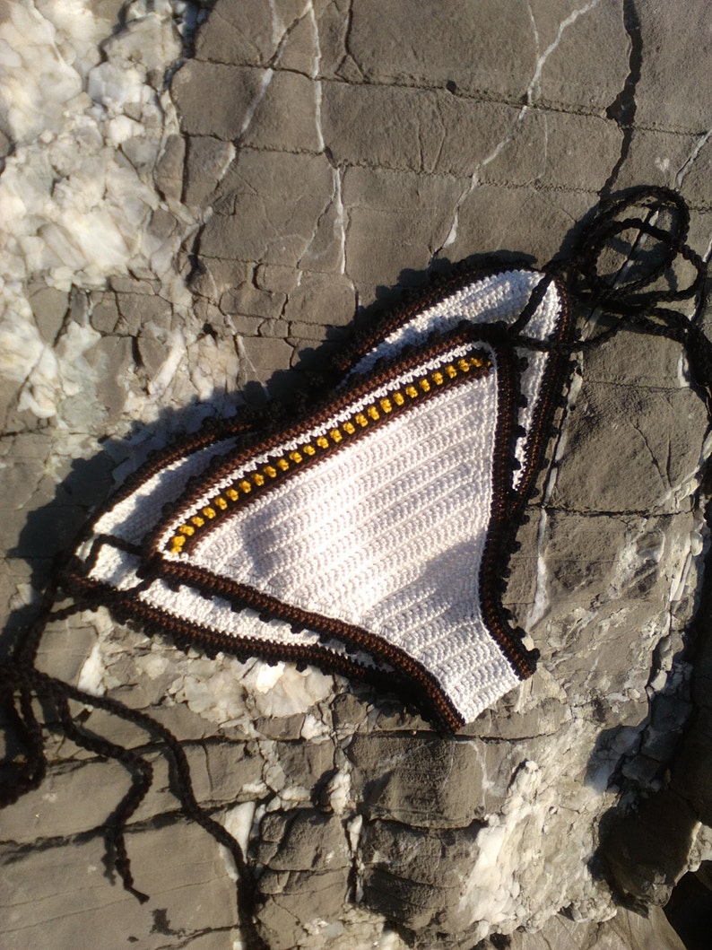 Crochet Bikini Set in Milky White Marsha Crochet Trim Bikini - Etsy