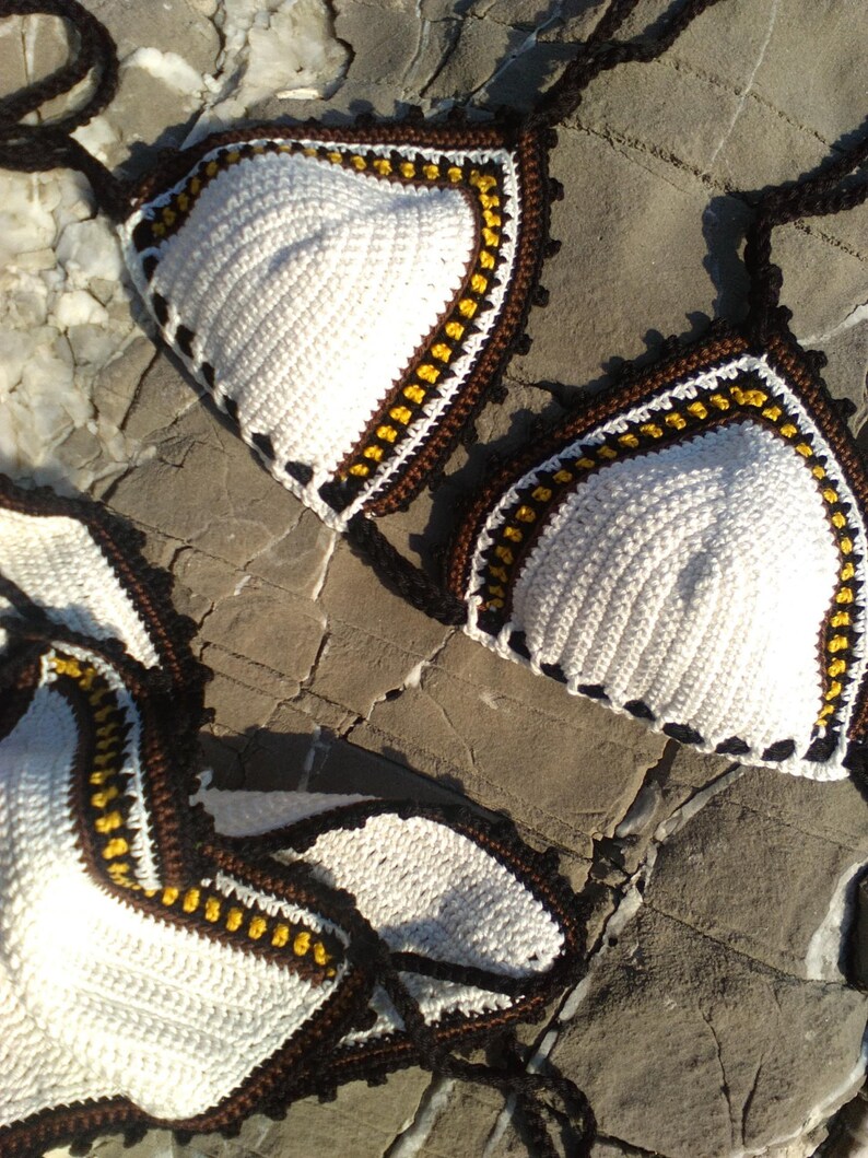 Crochet Bikini Set in Milky White Marsha Crochet Trim Bikini - Etsy
