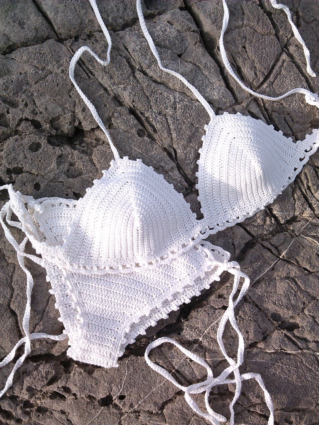 Crochet Bikini Set Handmade in Milky White - Etsy