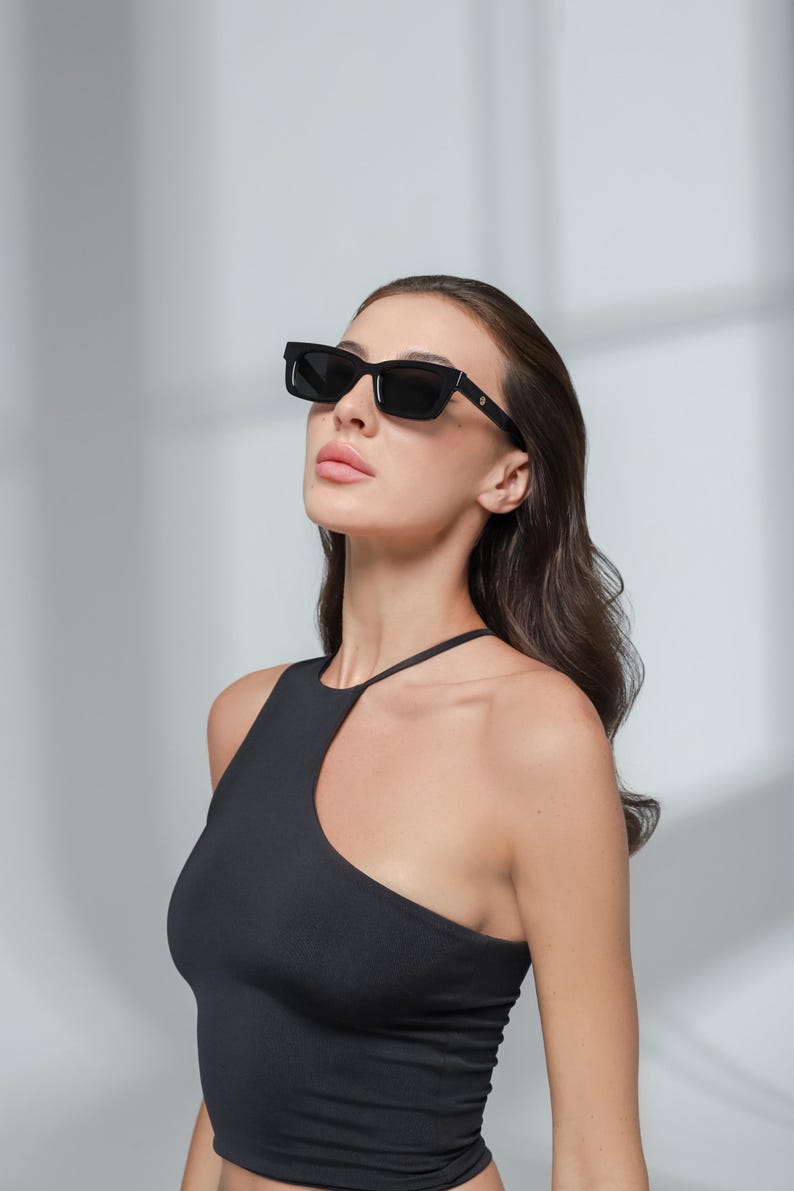 Small Rectangle Sunglasses Women | Polarized UV400 | Black Tortoise ...