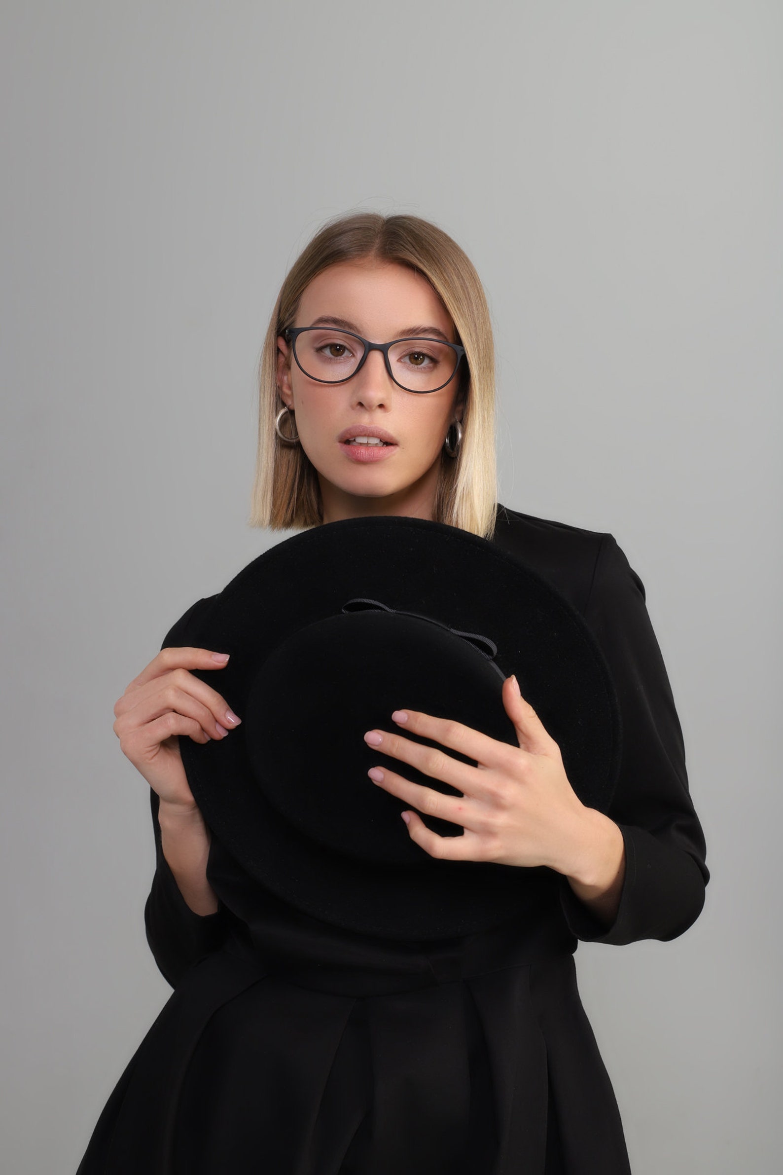 Small Cat Eye Glasses Frames in Black Color With Prescription or Non ...