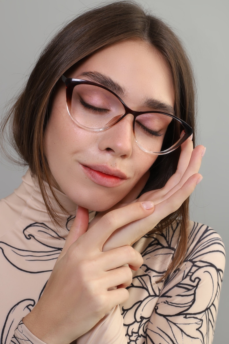 Large Oversized Cat Eye Reading Glasses Frames Women Etsy