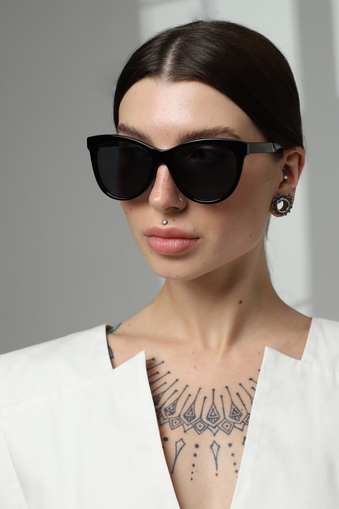Designer Sunglasses Women Acetate With Black Polarized Lenses UV400 and ...