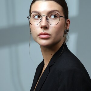 Octagonal Titanium Eyeglasses Frames: Mod Designer Style - Etsy