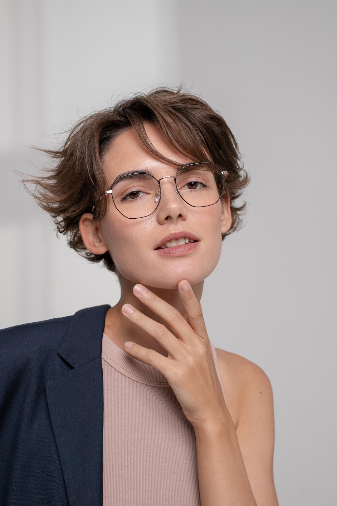 Octagonal Round Glasses Frames: Geometric Titanium Alloy Eyewear - Etsy