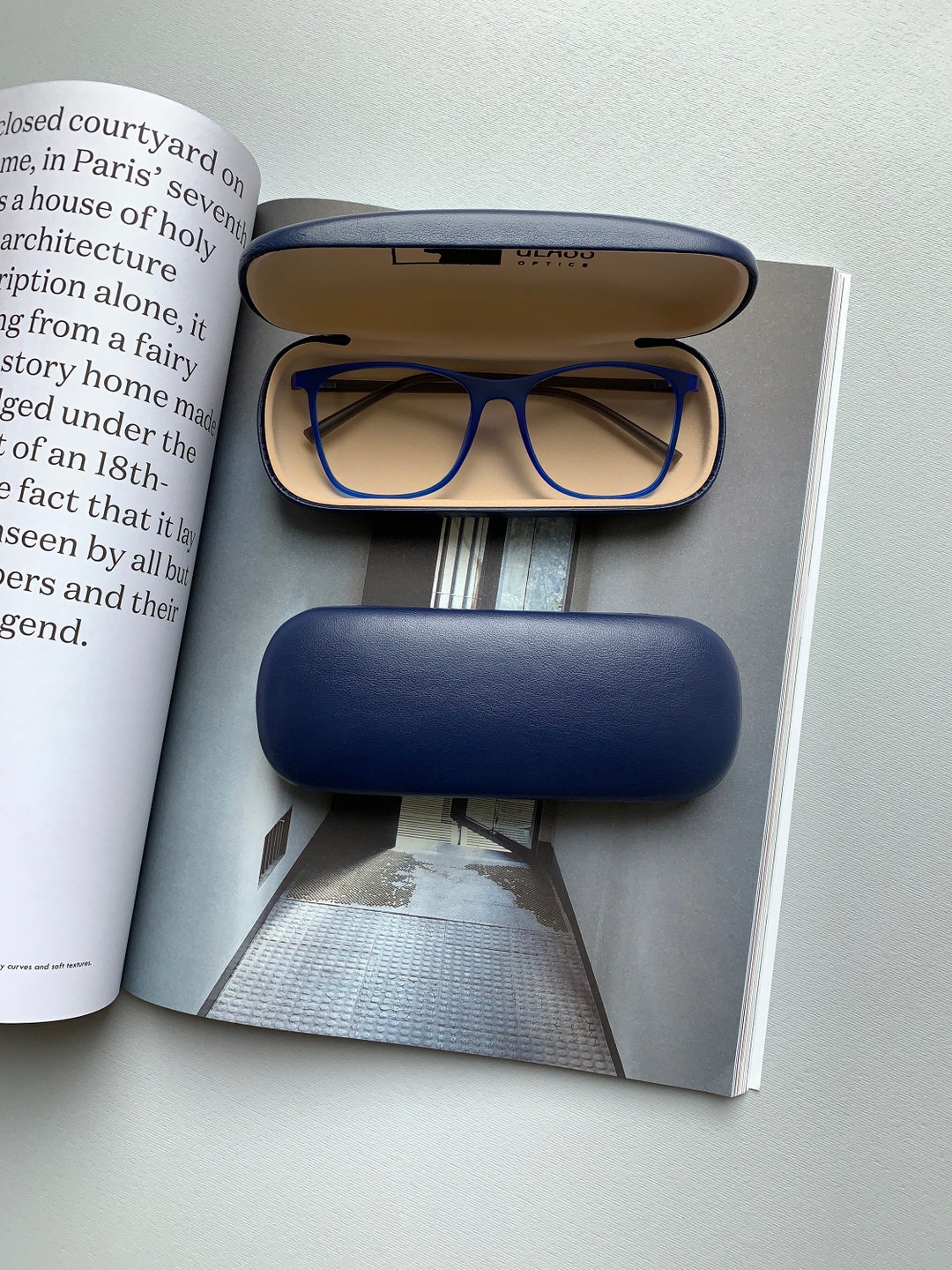 Blue Glasses Case Hard. Eco Leather Glasses Case. Blue Eyeglasses Case ...
