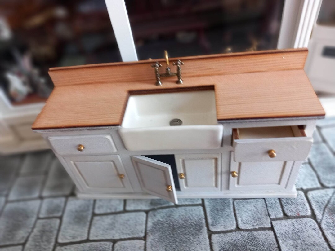 Belfast Sink Kitchen Unit in Grey. Laser Cut and Handmade - Etsy