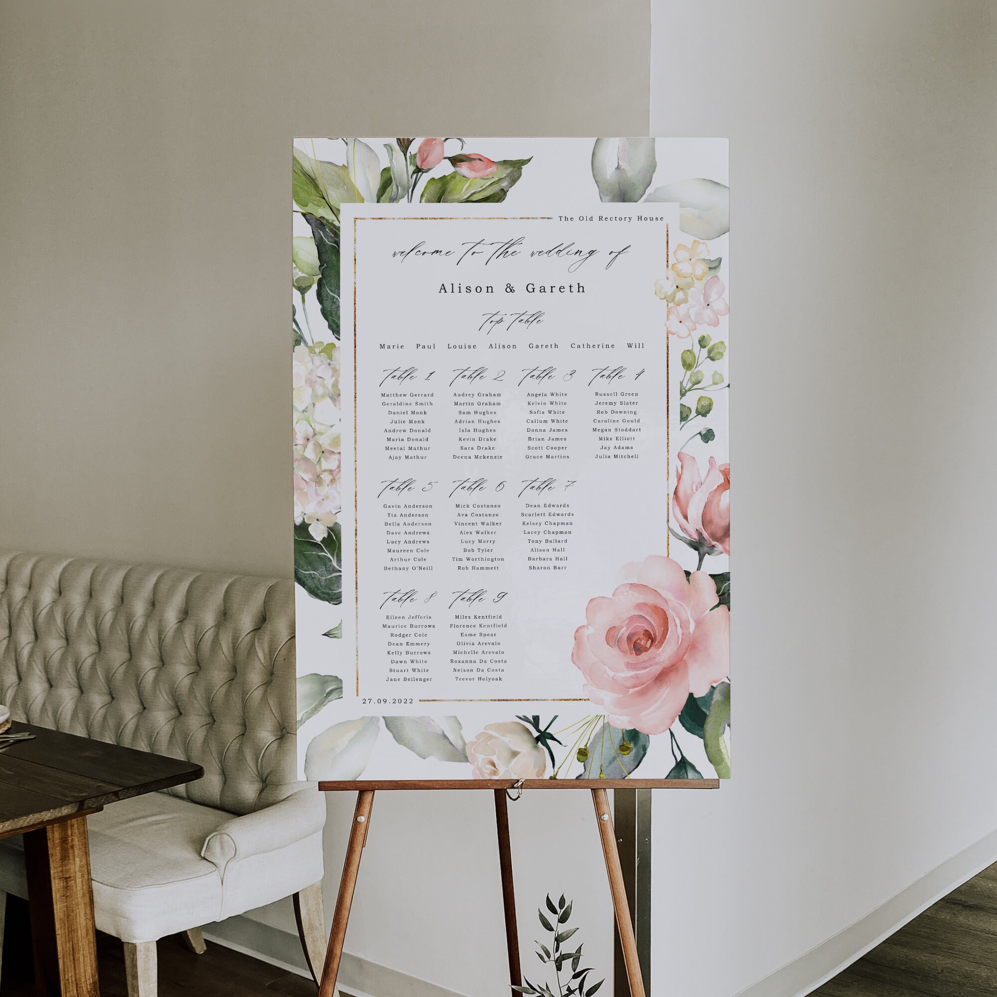 Floral Wedding Table Plan Wedding Seating Plan Boho Table - Etsy UK