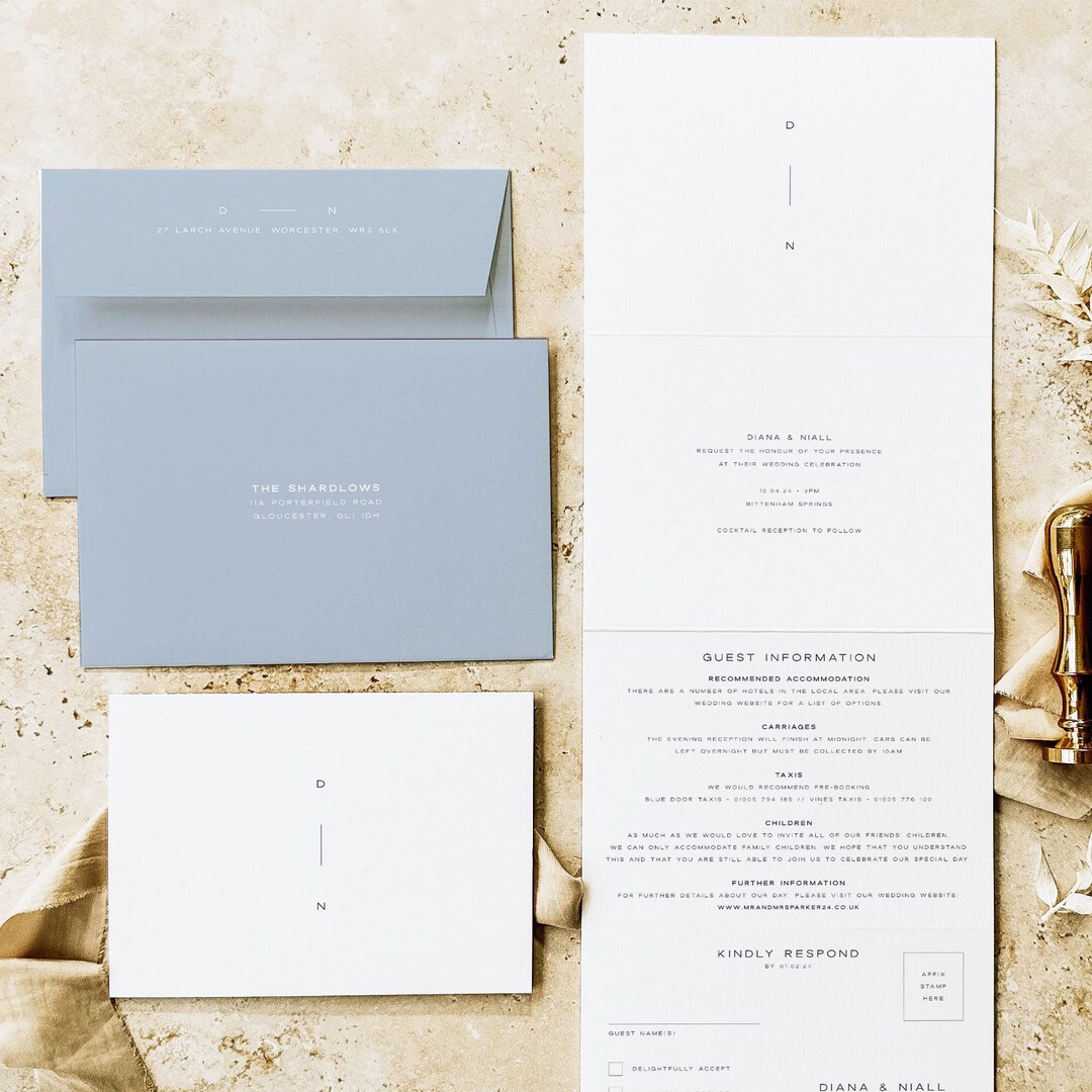 Modern Concertina Wedding Invitation, Concertina Wedding Invites ...