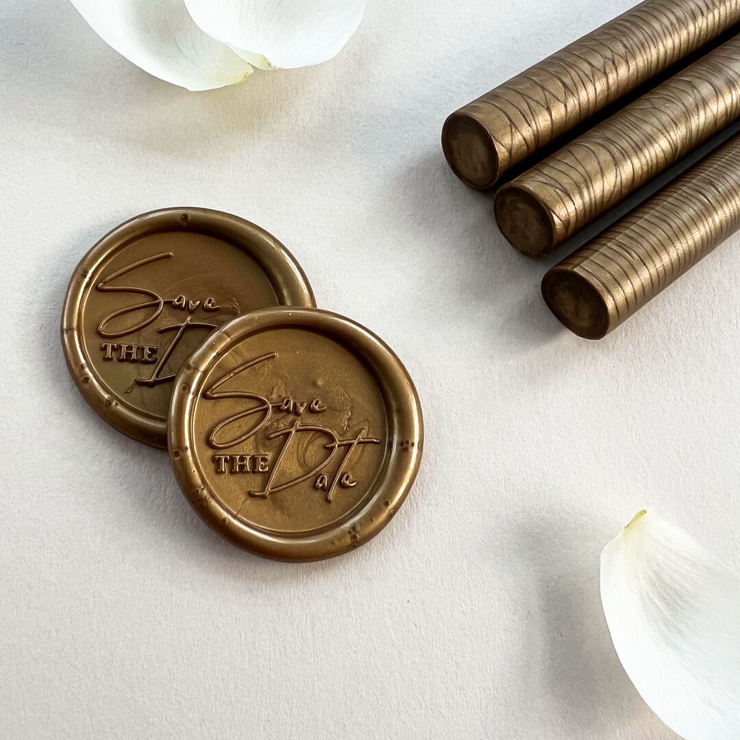 Save the Date Wax Seal Gold Wax Seal Wedding Wax Seal Self - Etsy