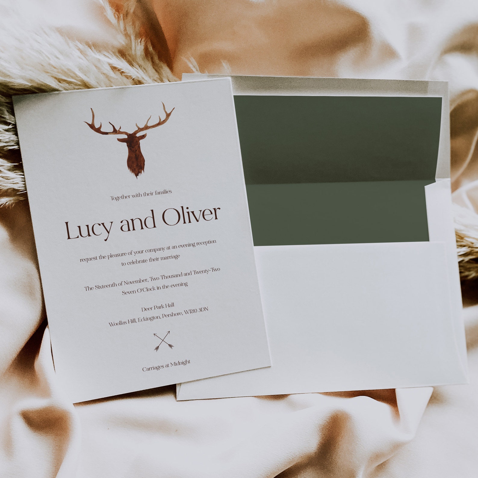Stag Wedding Invitation Suite Woodland Wedding Invitation - Etsy UK