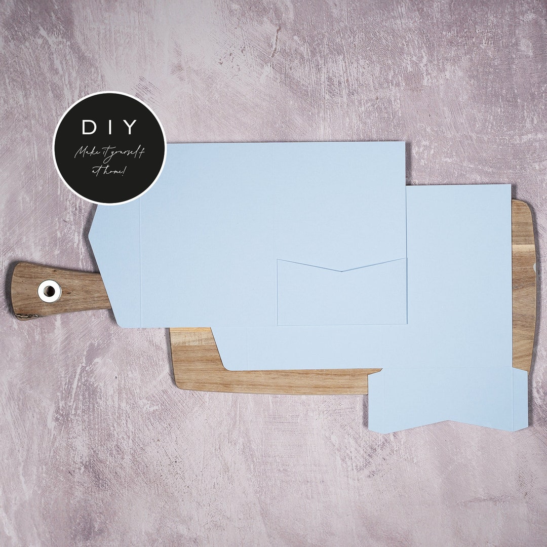 Light Blue DIY Wedding Invitation Pocketfold 5"x7" Pocketfold Blank DIY ...