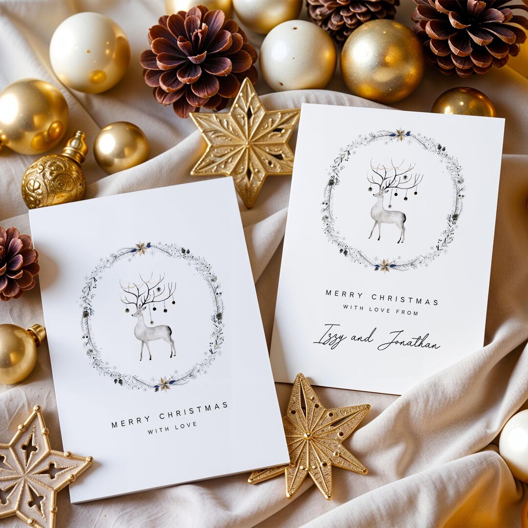 Pack of 10 Christmas Cards With Modern Design: 10 Eco-conscious Xmas ...