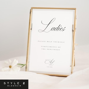 Ladies Wedding Toiletry Basket Sign, Ladies Wedding Bathroom Sign, 10 ...