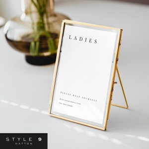 Ladies Wedding Toiletry Basket Sign, Ladies Wedding Bathroom Sign, 10 ...