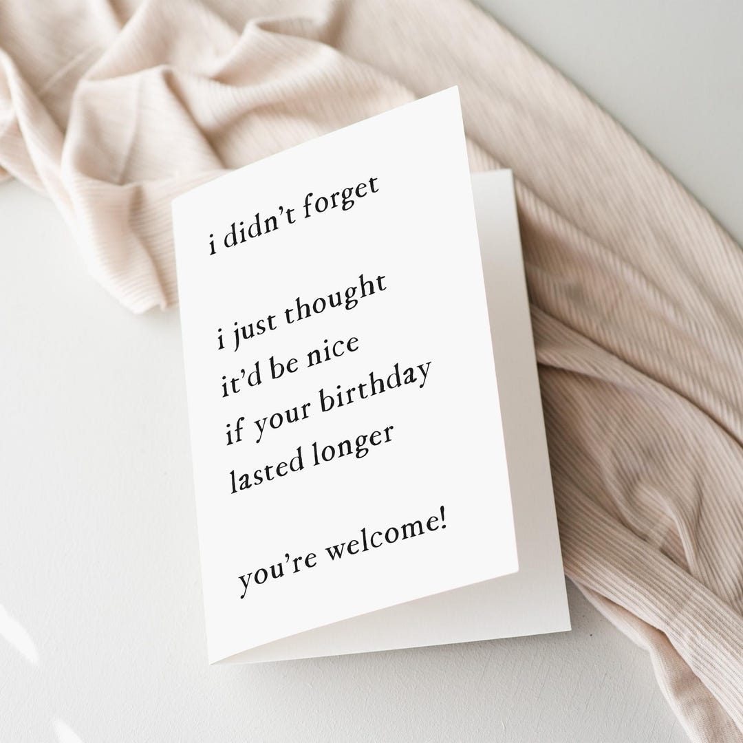 Personalised Cheeky Birthday Card, Funny Belated Card, Belated Birthday ...