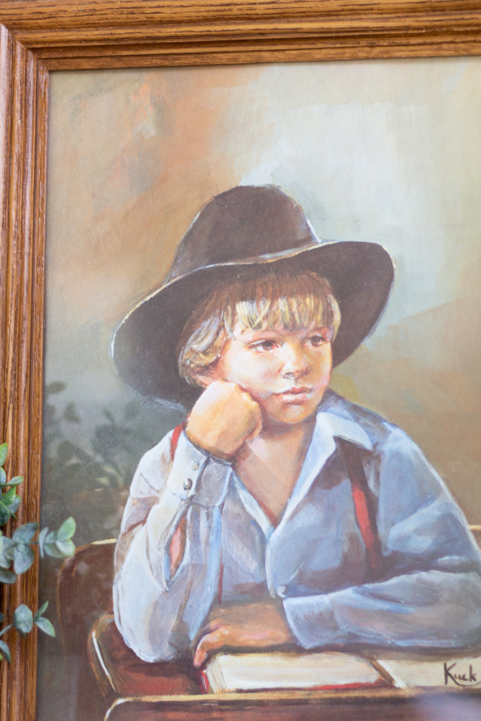 Vintage Kuck Painting Cowboy in Black Hat Rustic Farm | Etsy