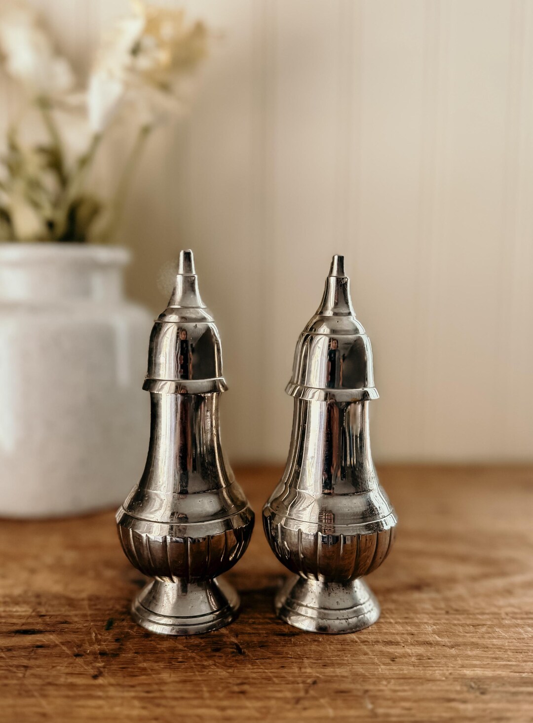 Vintage Silver Salt and Pepper Shaker Set - F.P Rogers 2pc Silver ...
