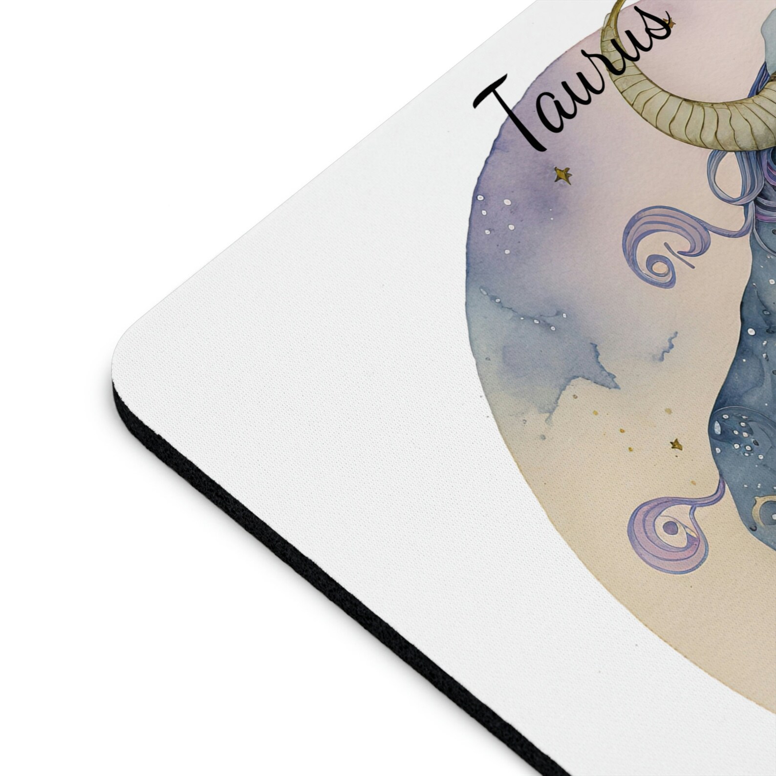 Zodiac Sign Taurus Mouse Pad-white Color in Both Round and Rectangular ...