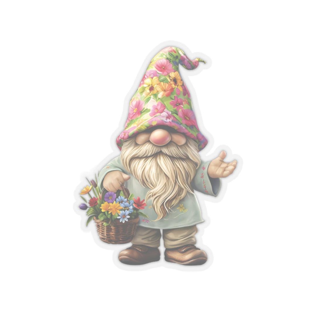 Spring Gnome Kiss-cut Stickers, White and Transparent Stickers, Spring ...