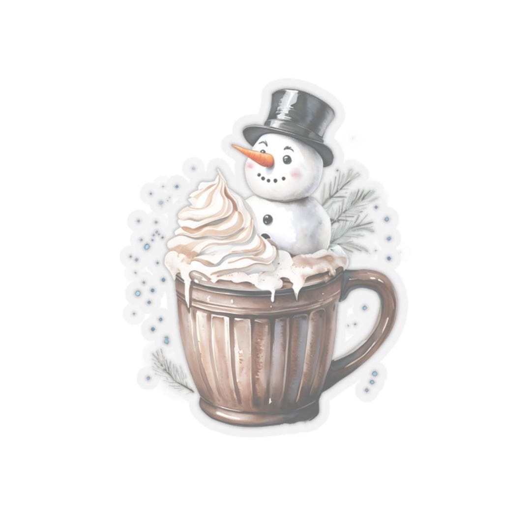 Winter Snowman Kiss-cut Stickers, Festive Holiday Sticker Set, White or ...