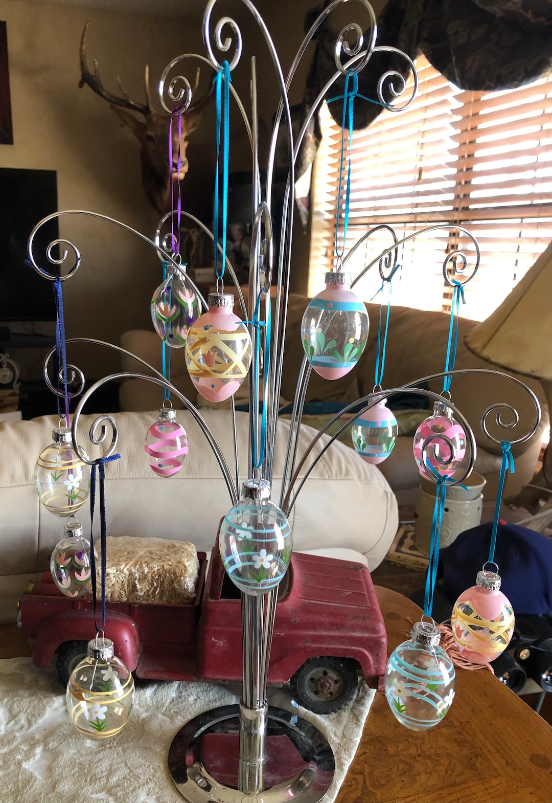 Easter Egg Glass Ornaments/spring Themed Tree Decoration - Etsy