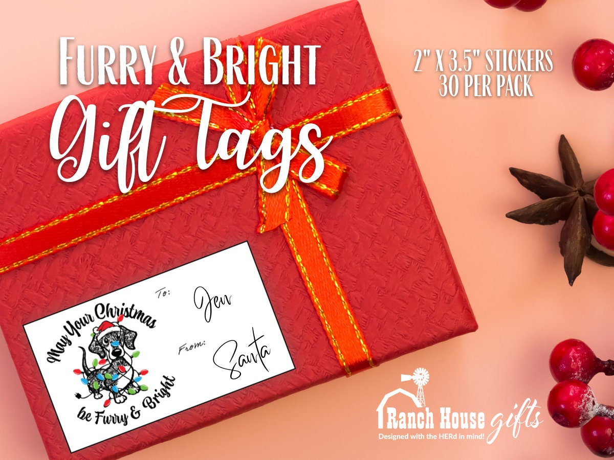 Furry & Bright Sticker Gift Tags/set of 30/christmas Gift Tags - Etsy