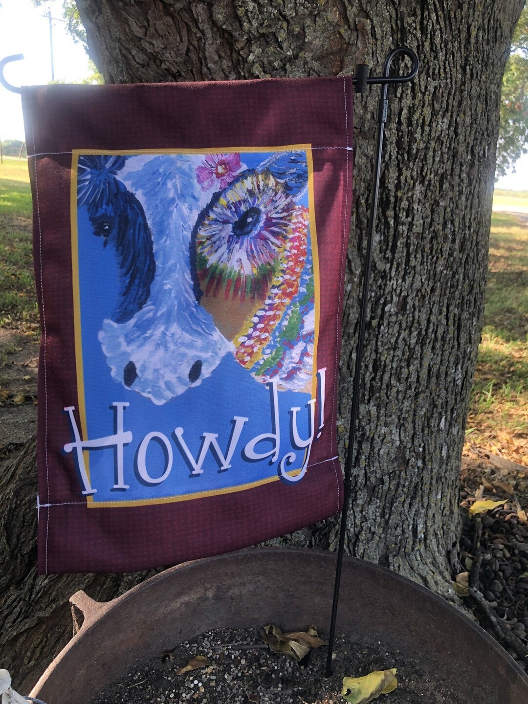 Yard Flag/howdy Cow Yard Flag/garden Flag - Etsy