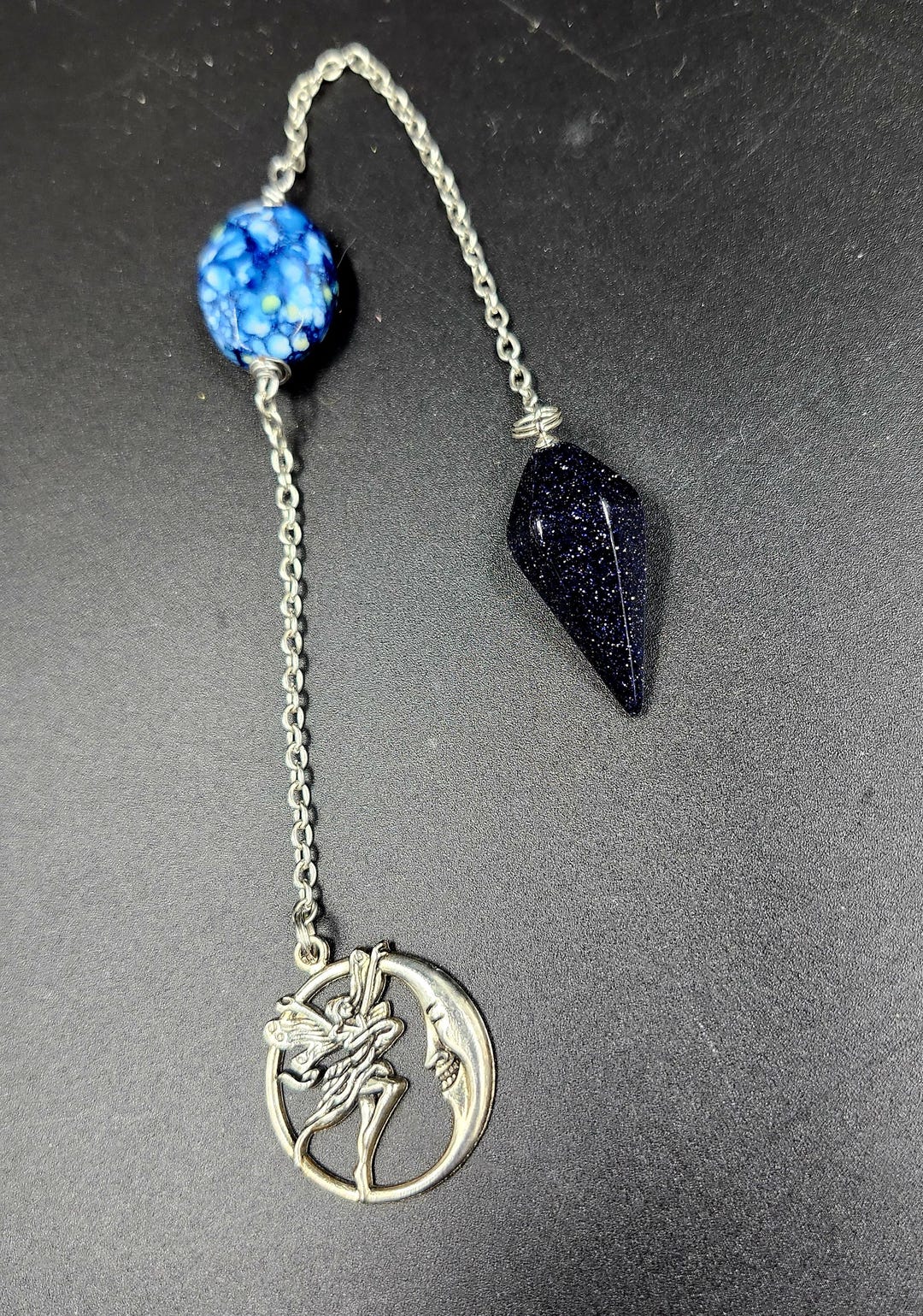 Starlight Seer Fairy Pendulum - Blue Goldstone Pendulum - Etsy