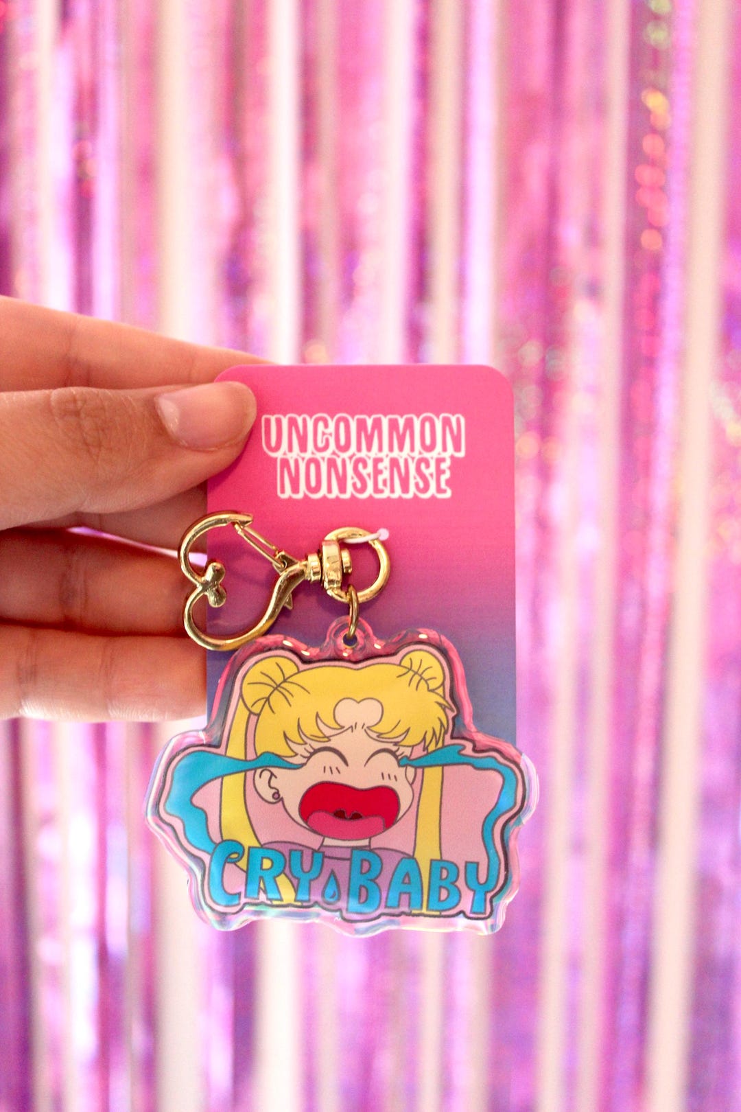 Cry Baby Acrylic Iridescent Keychain - Etsy
